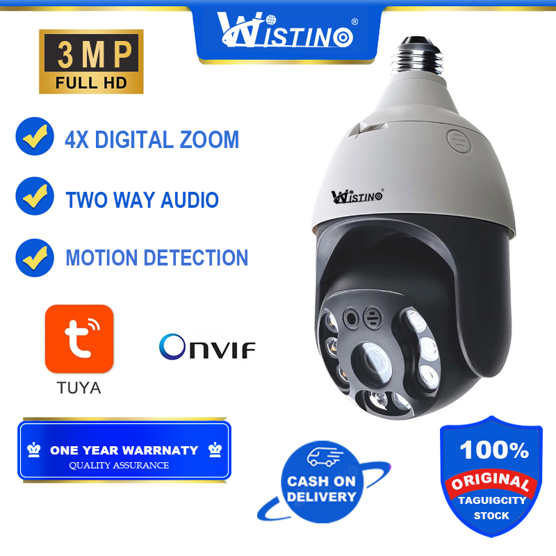 Wistino 5MP FHD Wifi Camera Tuya Smart 360°Panorama IP Camera Light ...