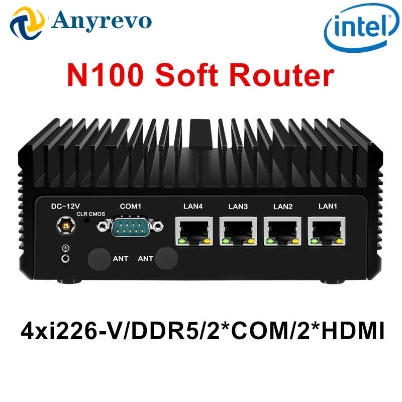 Firewall Mini PC 12th Gen Intel N100 2.5G Soft Router 4x i226-V LAN ...