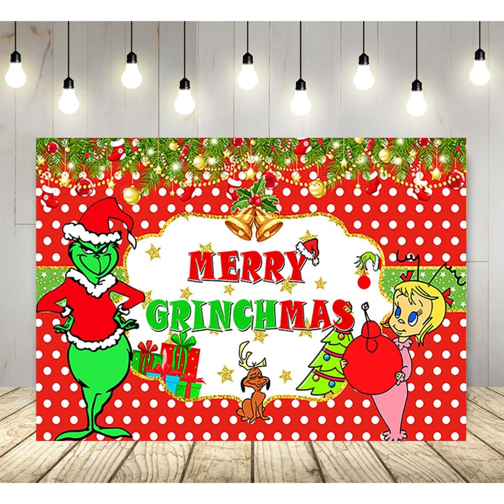 5x3ft Grinch and Girl Photo Background Merry Christmas Photography ...