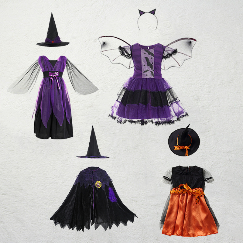 2-15 year old children's Halloween costume witch cosplay cape role ...