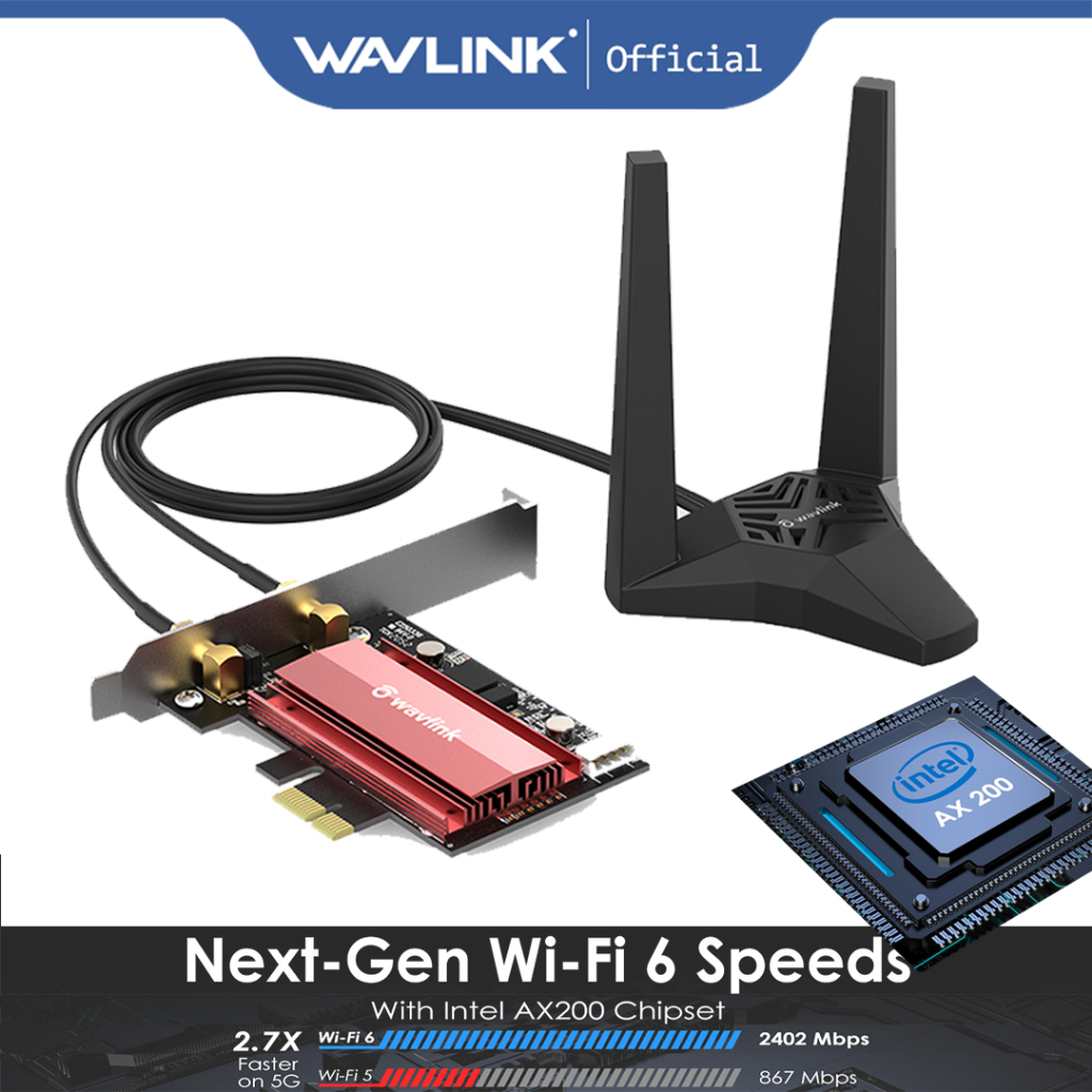 Wavlink WiFi 6 3000Mbps PCIe WiFi Adapter with Bluetooth5.2 Intel AX200 ...