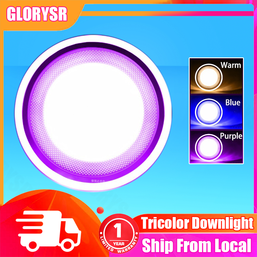 LED Ceiling Light Tri color Pin Light Recessed Downlight Dining Ceiling ...
