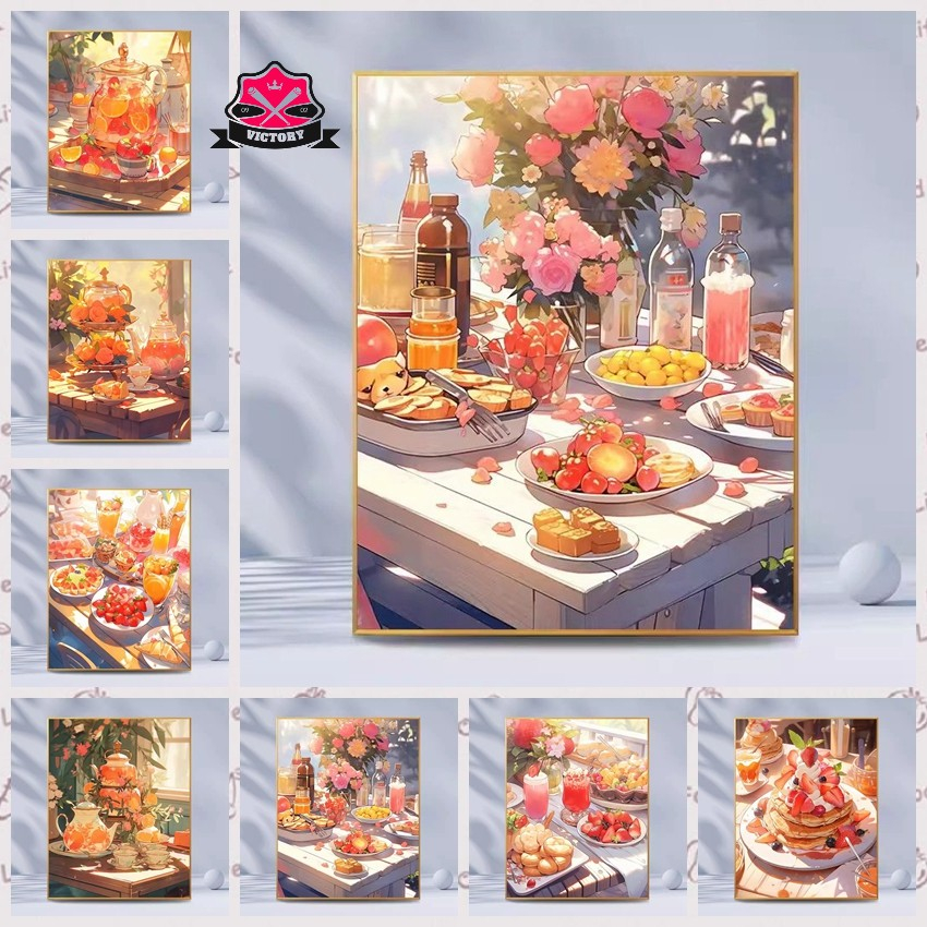 Victory gourmet food40*50cm paint by number painting by number canvas ...