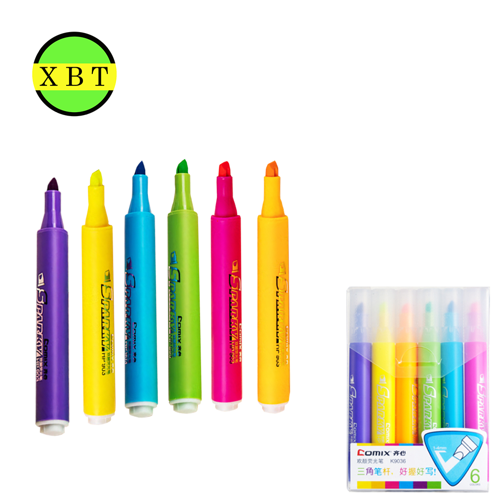 6-Color Highlighter Eye-Catching Key Marker Water-Based Marker/K9036/6 ...