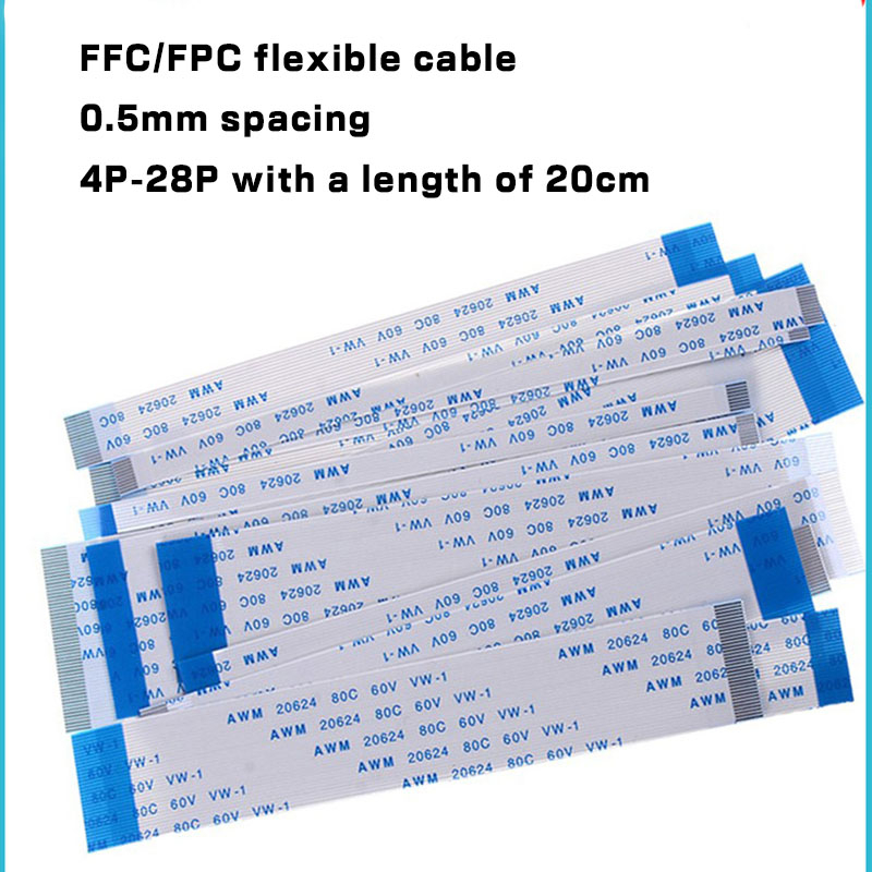 FFC/FPC flexible cable AWM 20624 80C 60V VW-1 connecting wire flat 0.5mm spacing 4P-28P Length ...