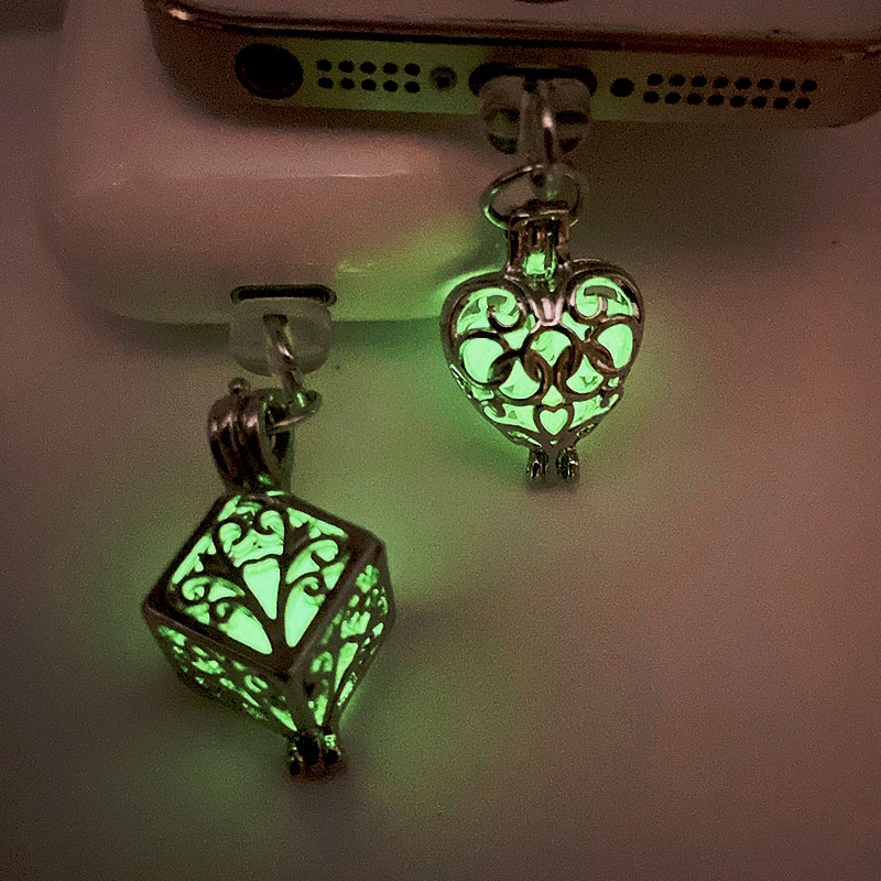 Mobile Phone Anti-dust Plug diy Heat-Absorbing Luminous Luminous Hollow ...