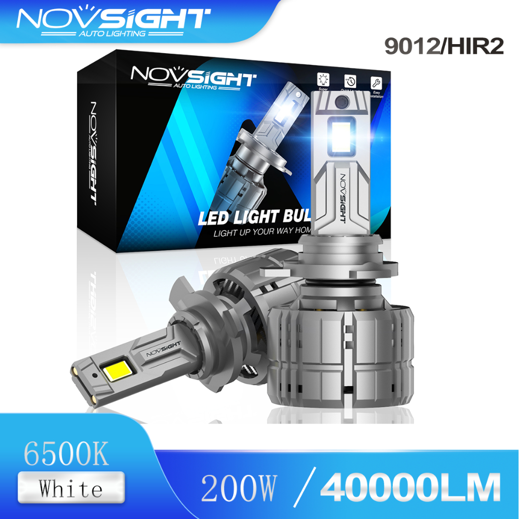 Novsight N60 9012 hir2 Newest design Car LED Headlight 200W 40000LM ...