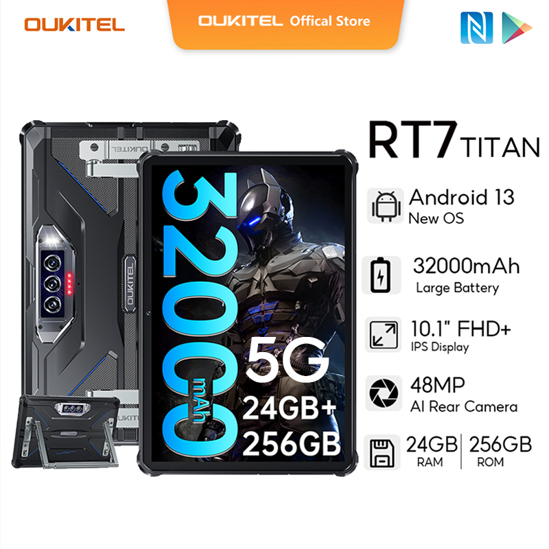 OUKITEL RT7 TITAN 5G Rugged Tablet 10.1" FHD+ 32000mAh 24GB+256GB ...