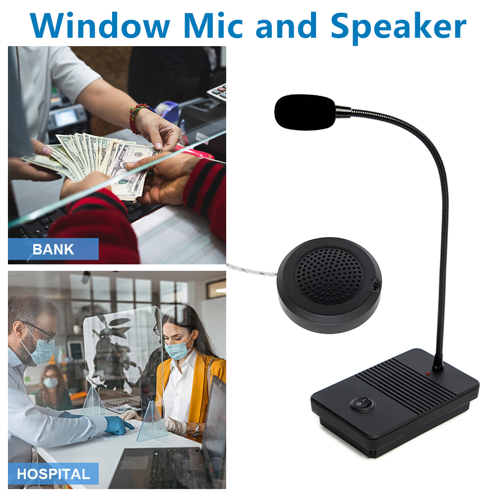 【Shipping from Manila】Window Microphone and Speaker Dual Way Talk Through Store Office Window ...