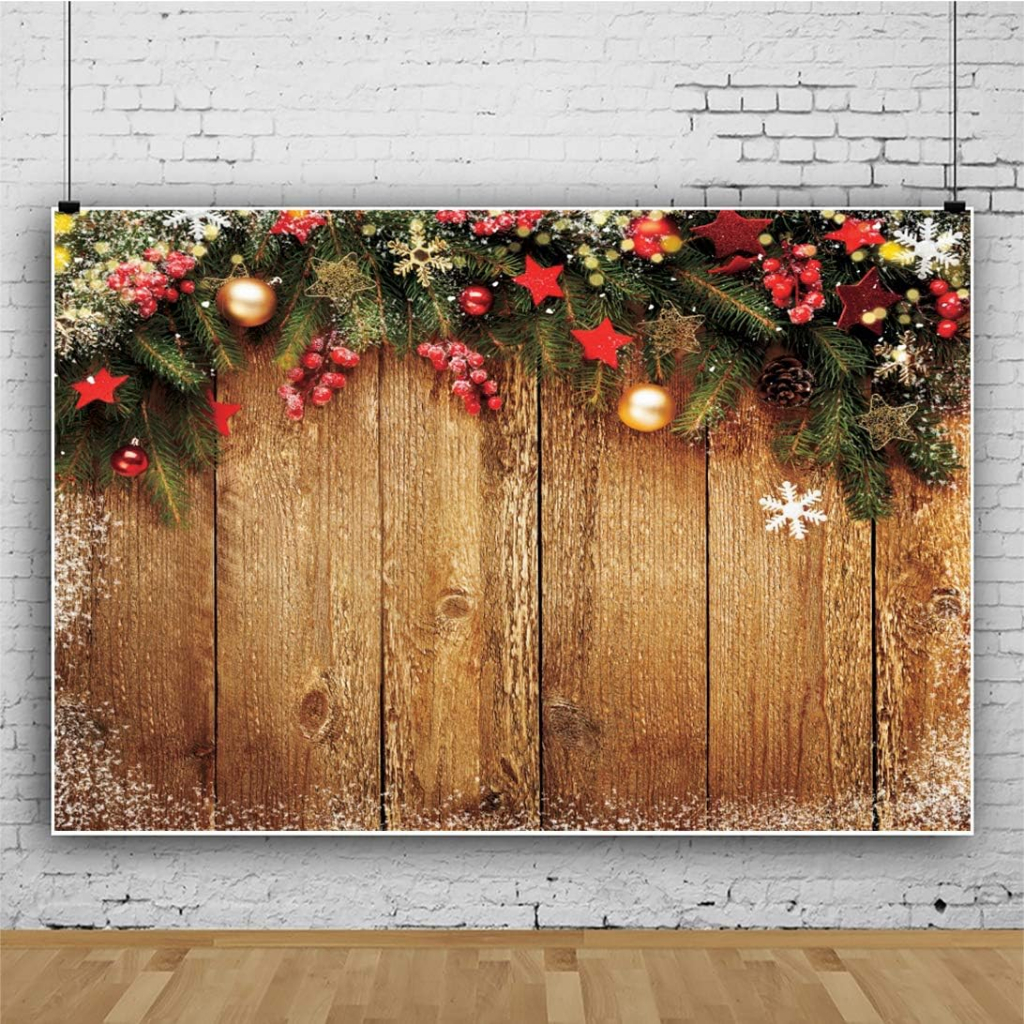 Rustic Wood Christmas Photography Backdrops Retro Wooden Barn Snowflake ...