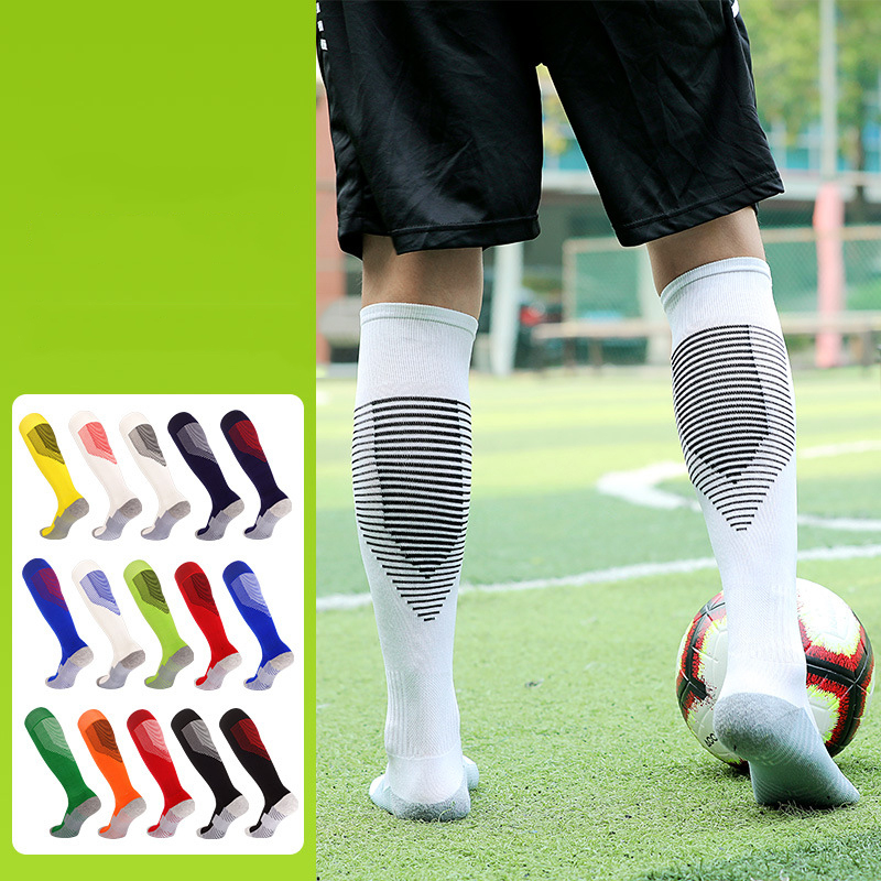 Football Socks Men Stokin Anti Slip Football Socks Knee Long Calf Socks ...