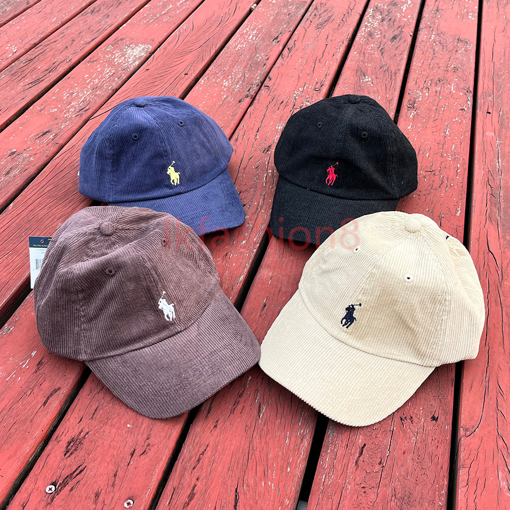 RL Baseball Cap Corduroy Fabric Embroidered Pony Hat Actual Pictures ...