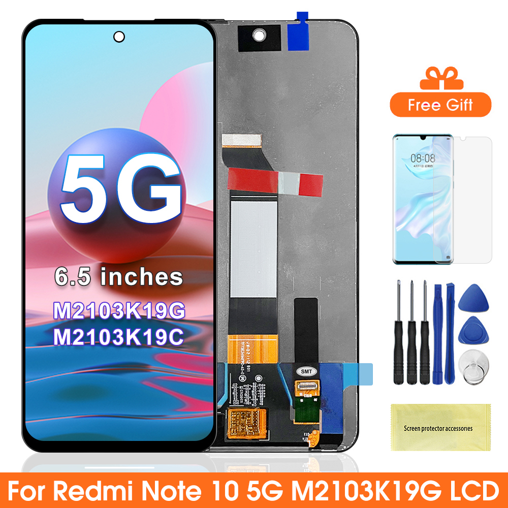 AMOLEDFor Xiaomi Redmi Note 10 5G LCD Display Touch Screen Digitizer Assembly M2103K19G ...