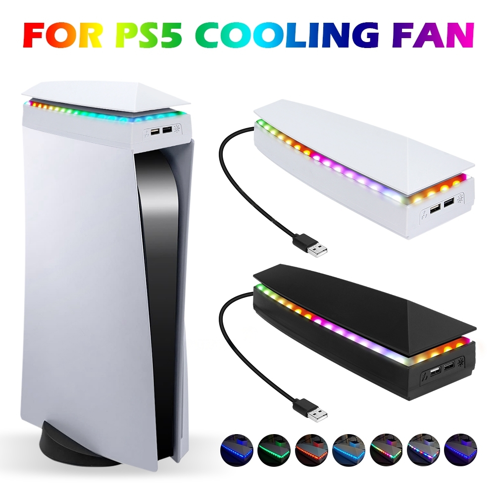 RGB Cooling Fan for PS5, Top Cooling System Cooler Fan with RGB Light ...