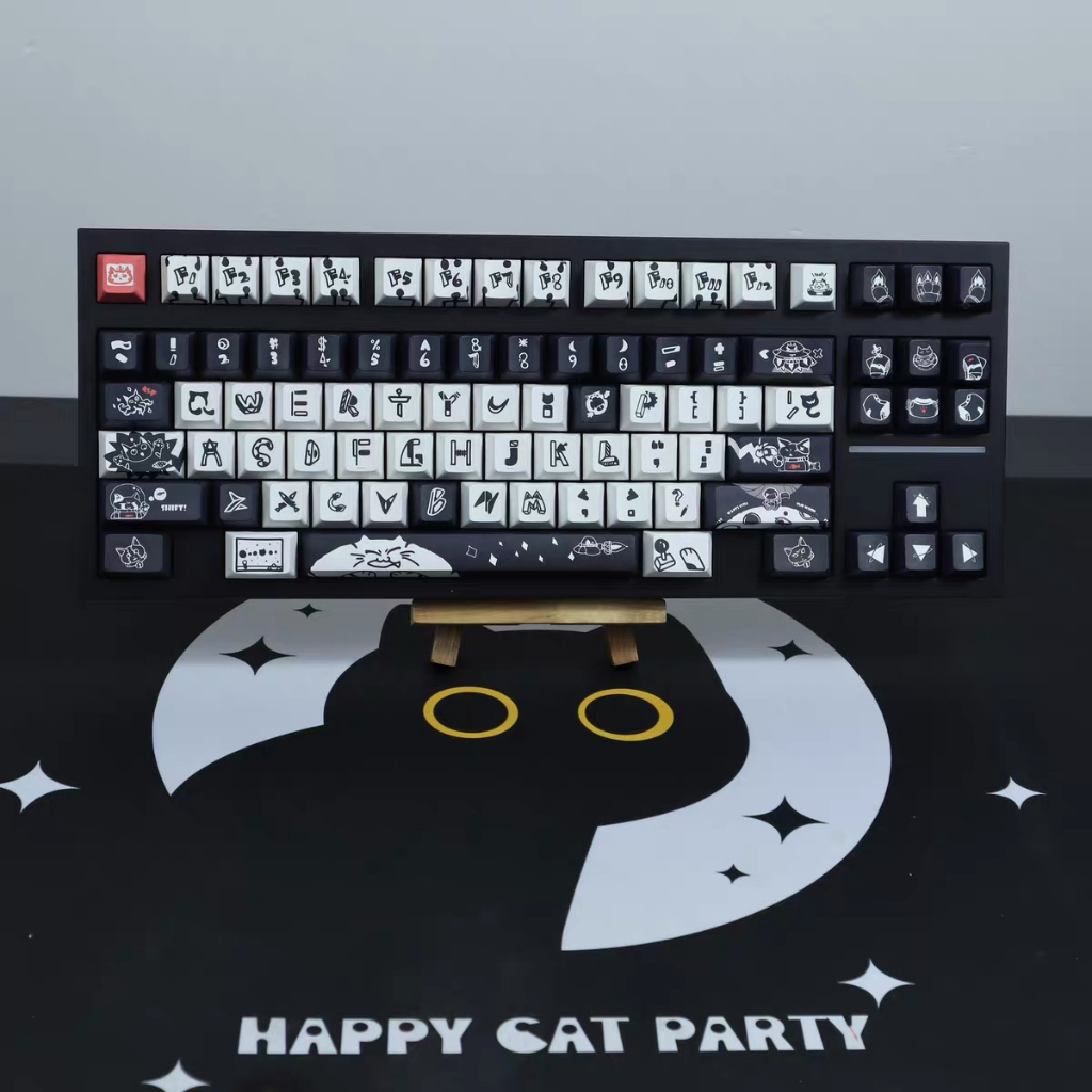 Space meow Keycaps Cherry/MDA Height PBT Material Five Sided Thermal ...