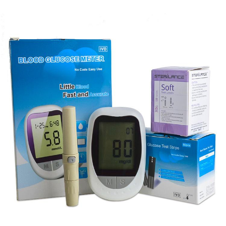 Blood Glucose Meter Glucometer Kit Blood Sugar Meter Diabetes Tester ...