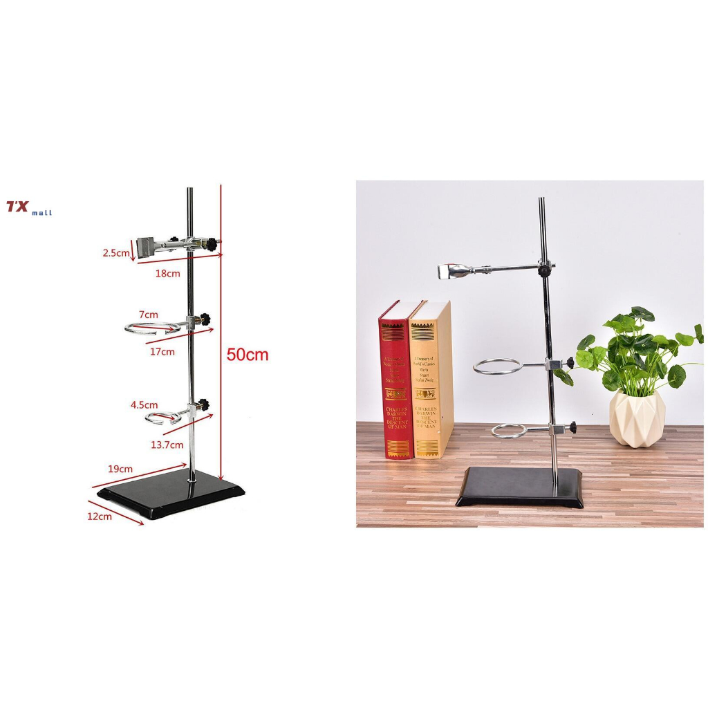 【TX】 Set 50CM Laboratory Ring Stand High Retort Stand Iron Stand With ... 【TX】 Set 50CM Laboratory Ring Stand High Retort Stand Iron Stand With ...