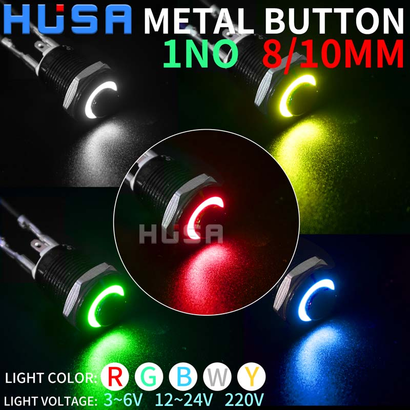 8/10mm Black high head small Waterproof Metal Push Button Switch LED ...