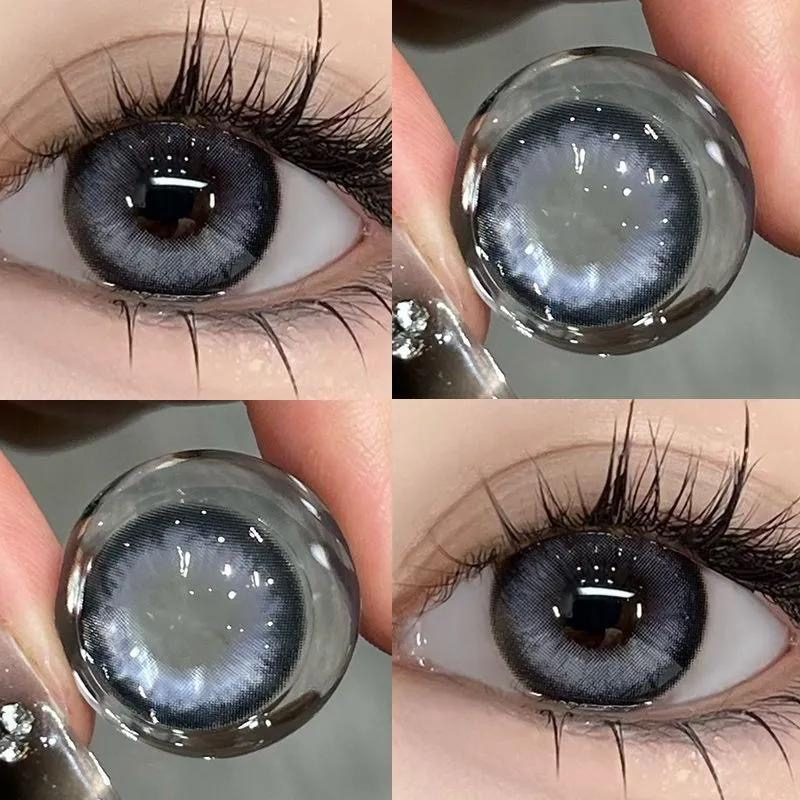 2Pcs Silver Grey Makeup Contact Lenses, Big Doll Eyes Contact Lens ...
