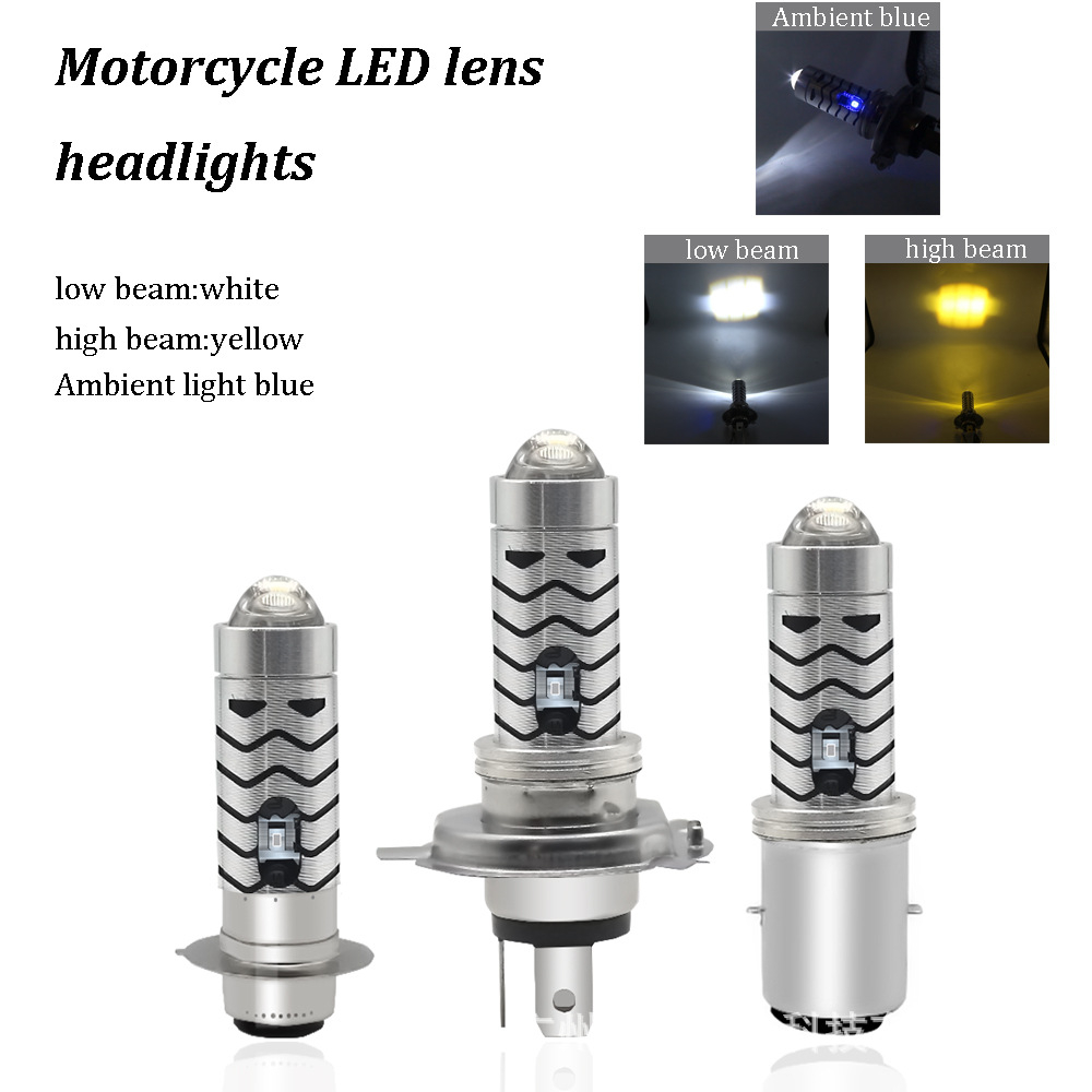 Motorcycle T19 and H4 Headlight Bulb with Blue Park Light Heavy Duty Universal | Shopee Philippines