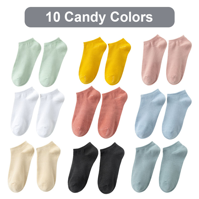 Women Socks Women's Candy Color Socks, Invisible Socks, Women Ankle ...
