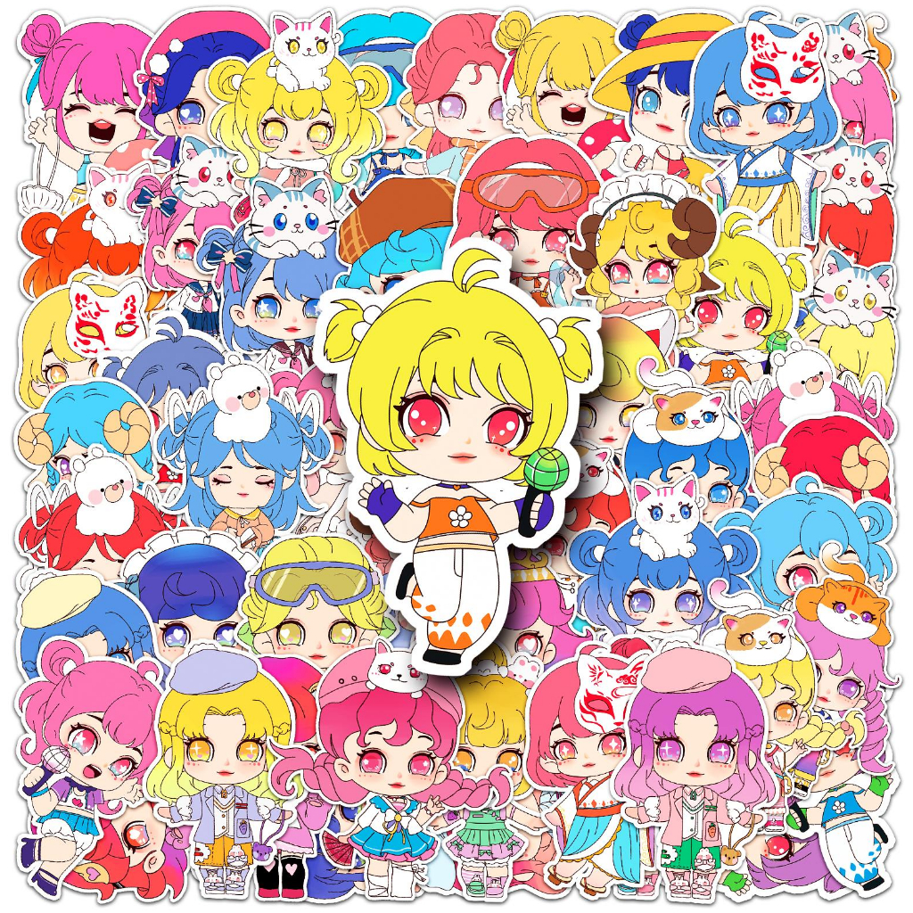 50 Piece Funny Cartoon Blind Box Doll Stickers Waterproof DIY For ...