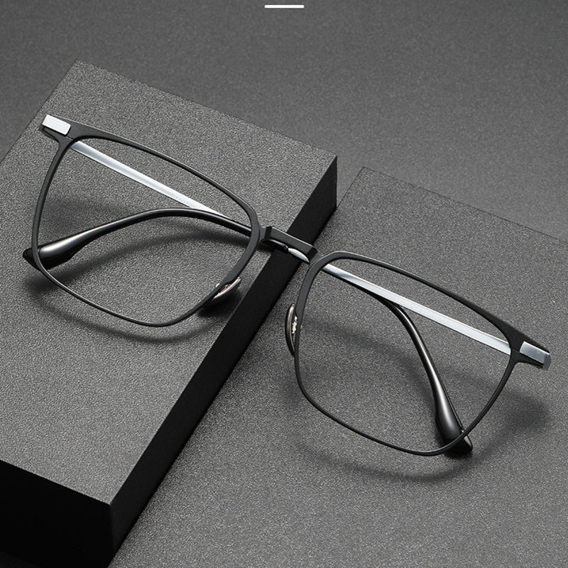 Fasihon Square Optical Eyeglasses Frame For Men Women Aluminum ...