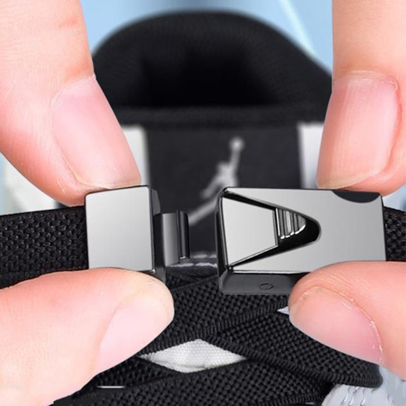 COD New Style Metal Buckle Shoelace Shoe Lace Lock Elastic Shoe Lace ...