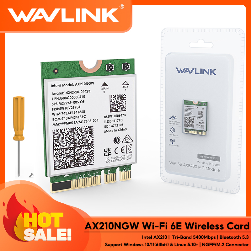 WAVLINK Intel AX210 Wifi Card WiFi 6E Antenna Network Card Laptop ...