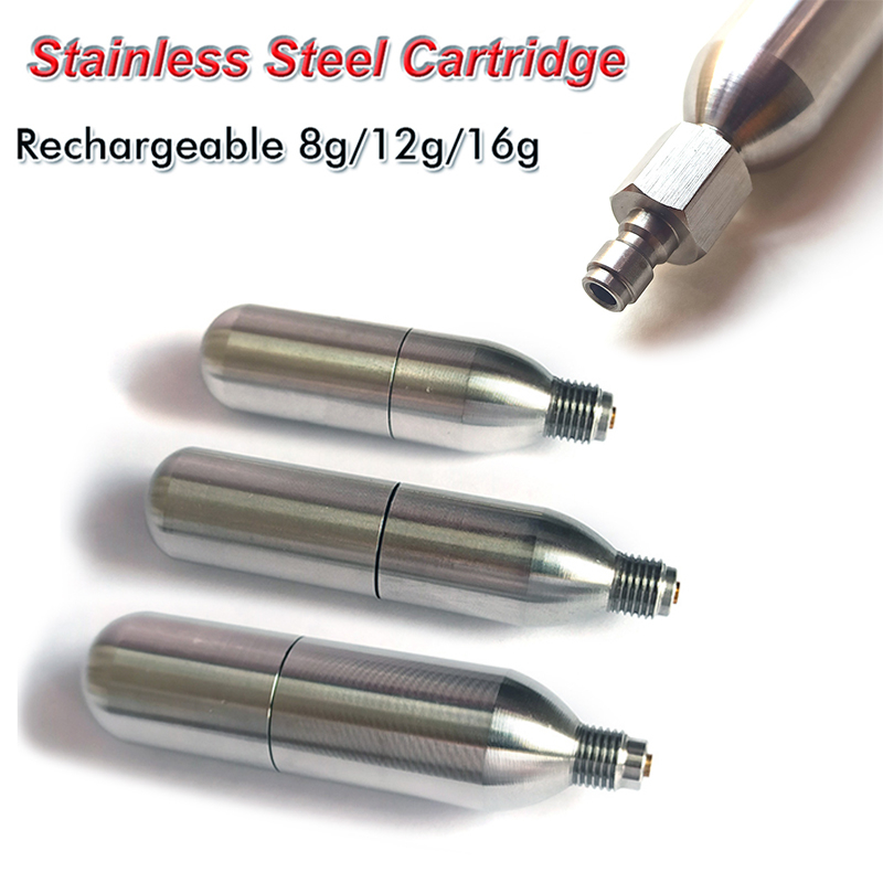 Refillable Co2 Cartridge Fast Charging kit for 8g 12g 16g Recycle Cylinder Riding Cycling Fill ...