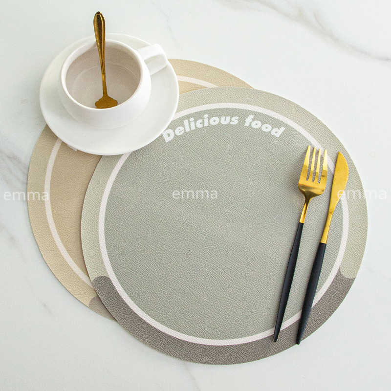 Round Placemats Home PVC Leather Table Mats Dining Table Waterproof ...