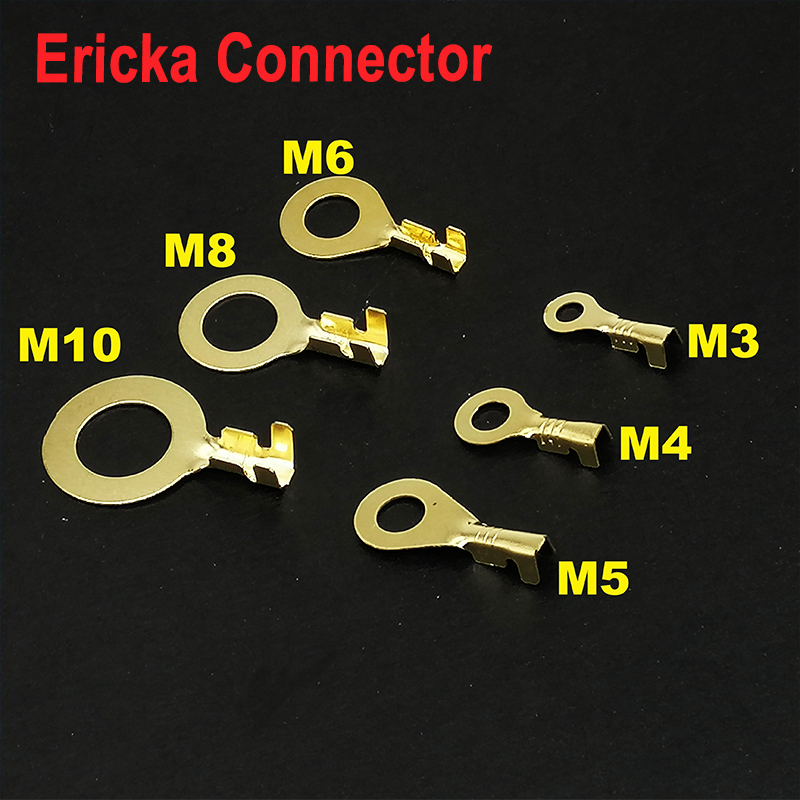 50 Pcs M3-M10 Golden O-Type Terminal Kit Ring Lugs Eyes Copper Crimp ...