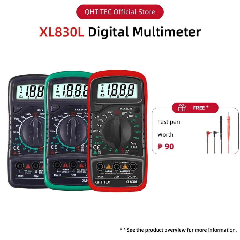 QHTITEC Digital Multimeter Xl830l Tester Volt Meter Ammeter Ohmmeter ...