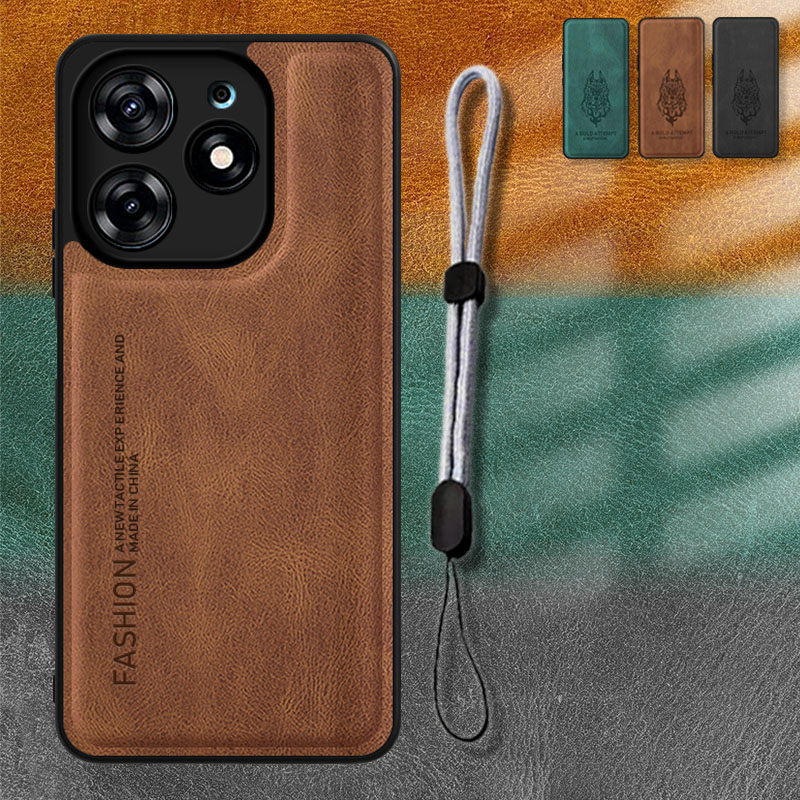 Leather Casing For Tecno Spark 10 Pro Ki7 Case With Mobile Phone Lanyard Fashion Design Cod
