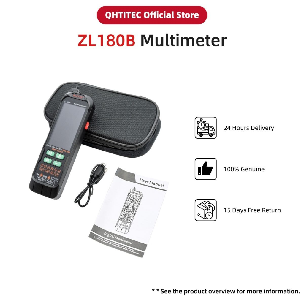 QHTITEC Digital Professional Multimeter 9999 Counts Lcd Multimeter Dc ...