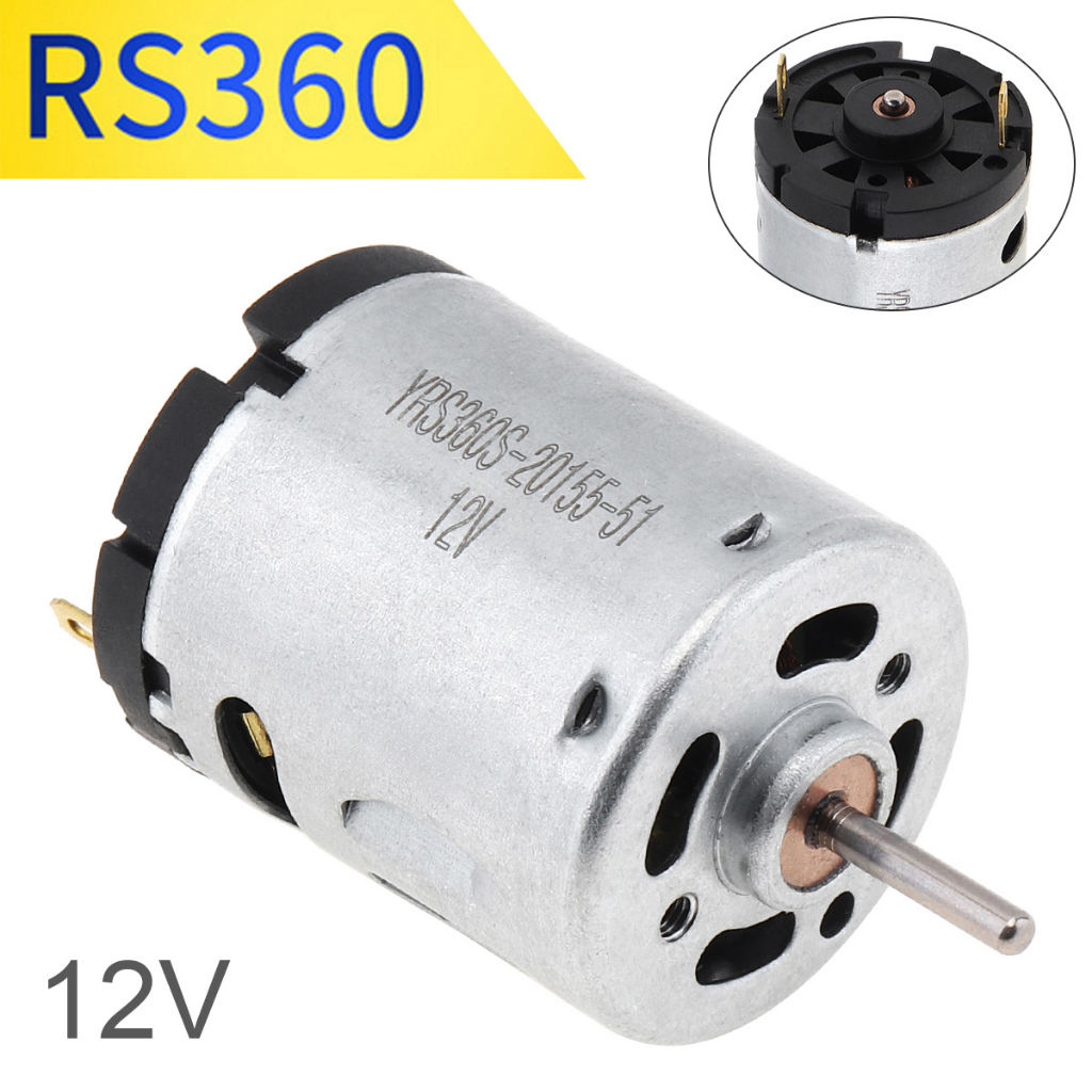 RS360 DC Motor 12V 12000RPM High Speed Carbon Brush Micro Motor for Toys Hair Dryer Electric ...