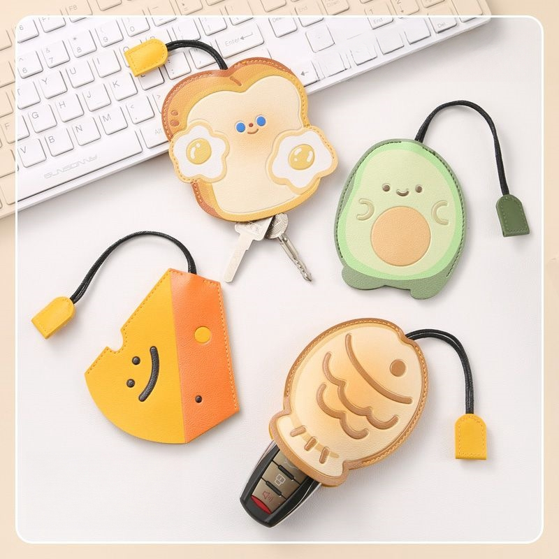 Creative Pull-Out Keychain Leather Protective Case Electric Car Key ...