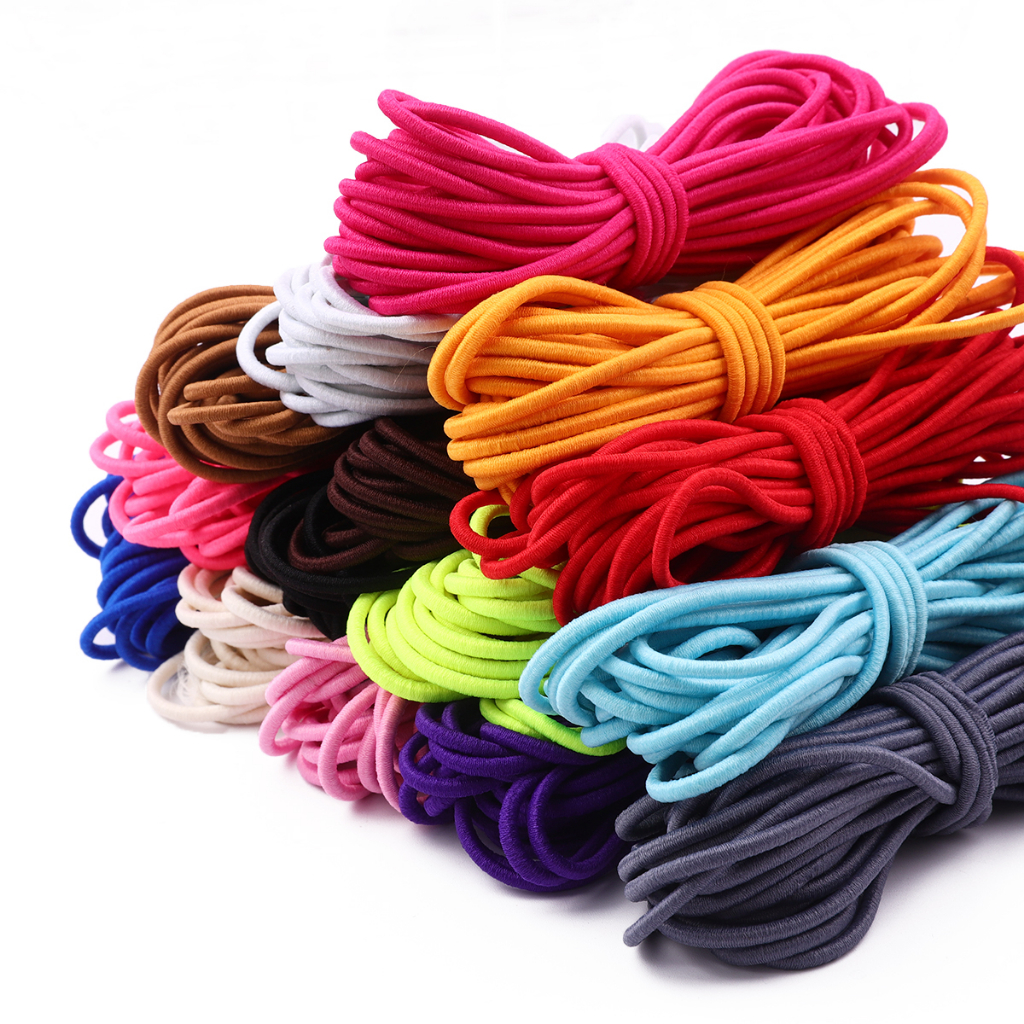 2/2.5mm (5meters/pack) Elastic Colorful Round Elastic Band Round Rope ...