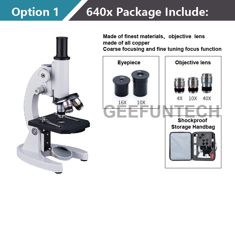 Geefuntech Professional Biological Microscope 640x-6000x All-Metal With ...