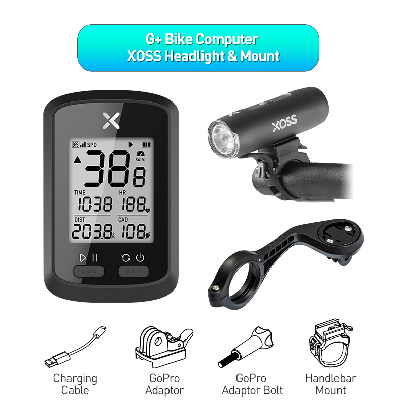 XOSS G+ Bike Computer Wireless GPS Cycling Speedometer Odometer Cadence ...