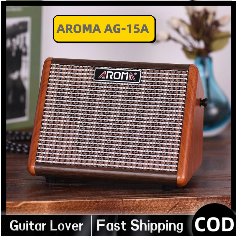 [LOCAL] AROMA AG-15A 15W Portable Acoustic Guitar Amplifier Amp BT Speaker Built-in Rechargeable ...