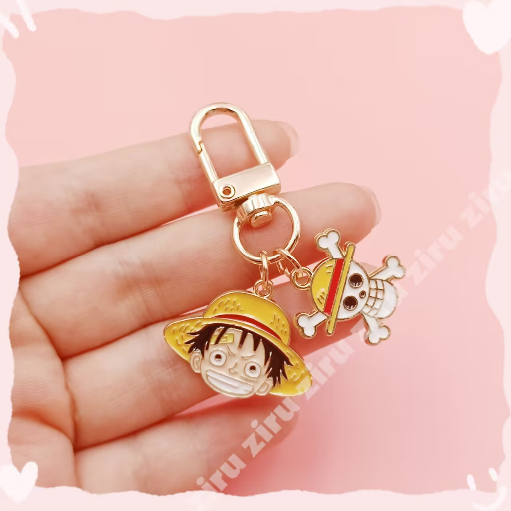 One Piece Anime Characters Keychains Luffy Roronoa Zoro Alloy Key Ring ...