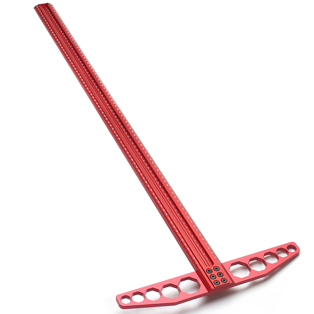 T800 Woodworking Scribe T-type Ruler Hole Scribing Ruler Aluminum Alloy ...