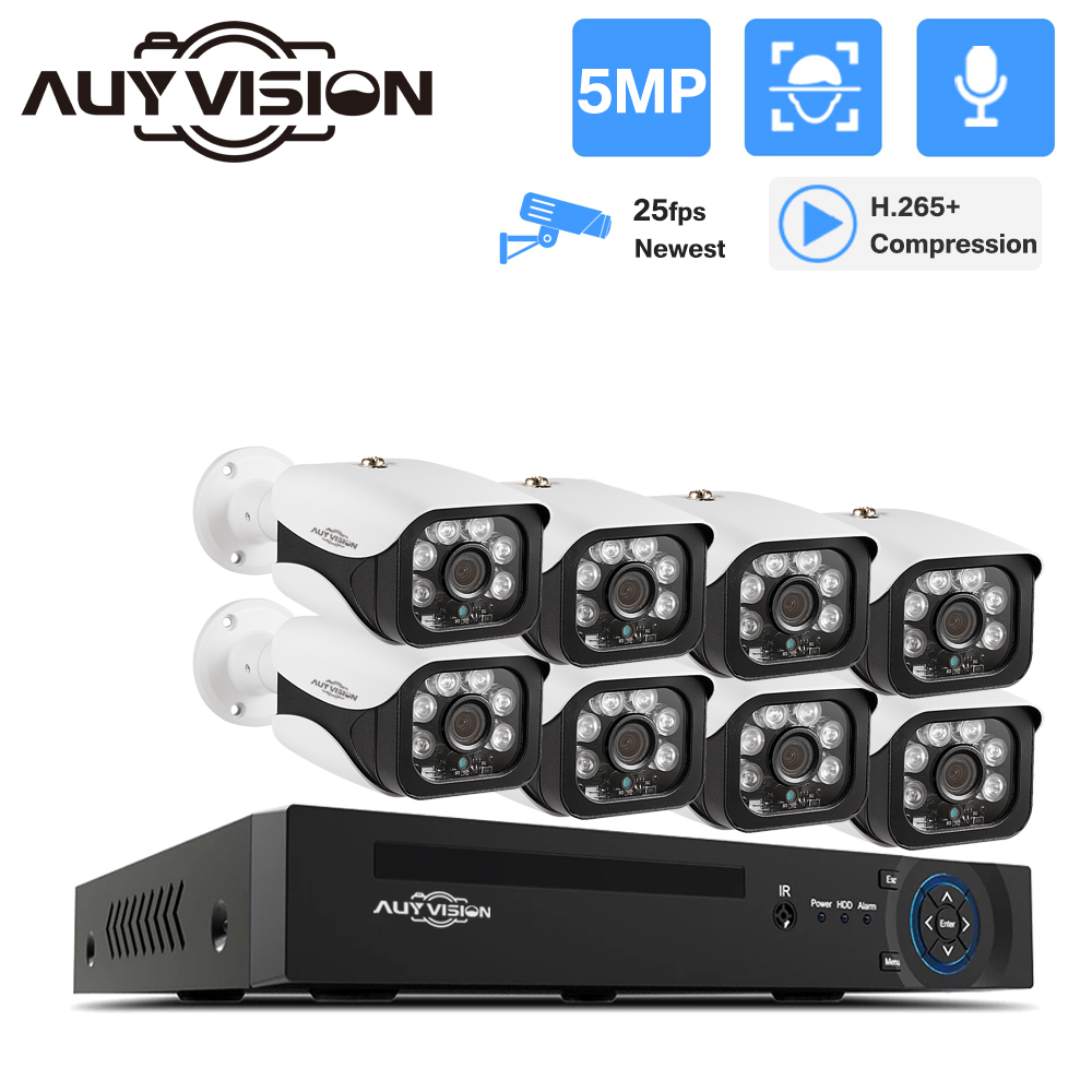 Face Detection 5MP IP Camera Set H.265+ CCTV System 8CH 4K POE NVR Kit Outdoor Waterproof ...