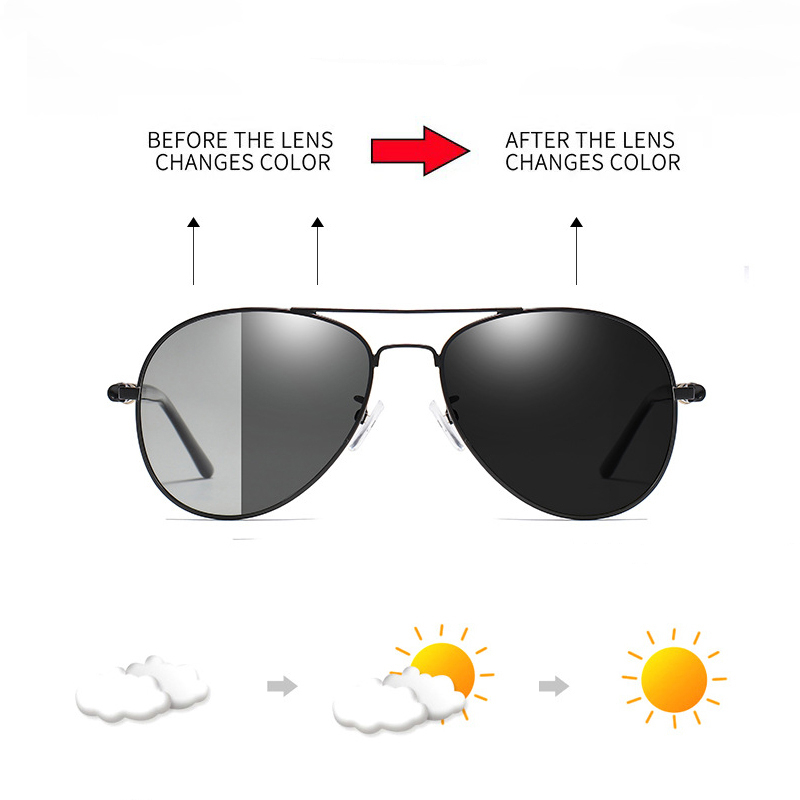 Color Change Sunglasses Polarized Sun Glasses Anti-UV Radiation Aviator ...