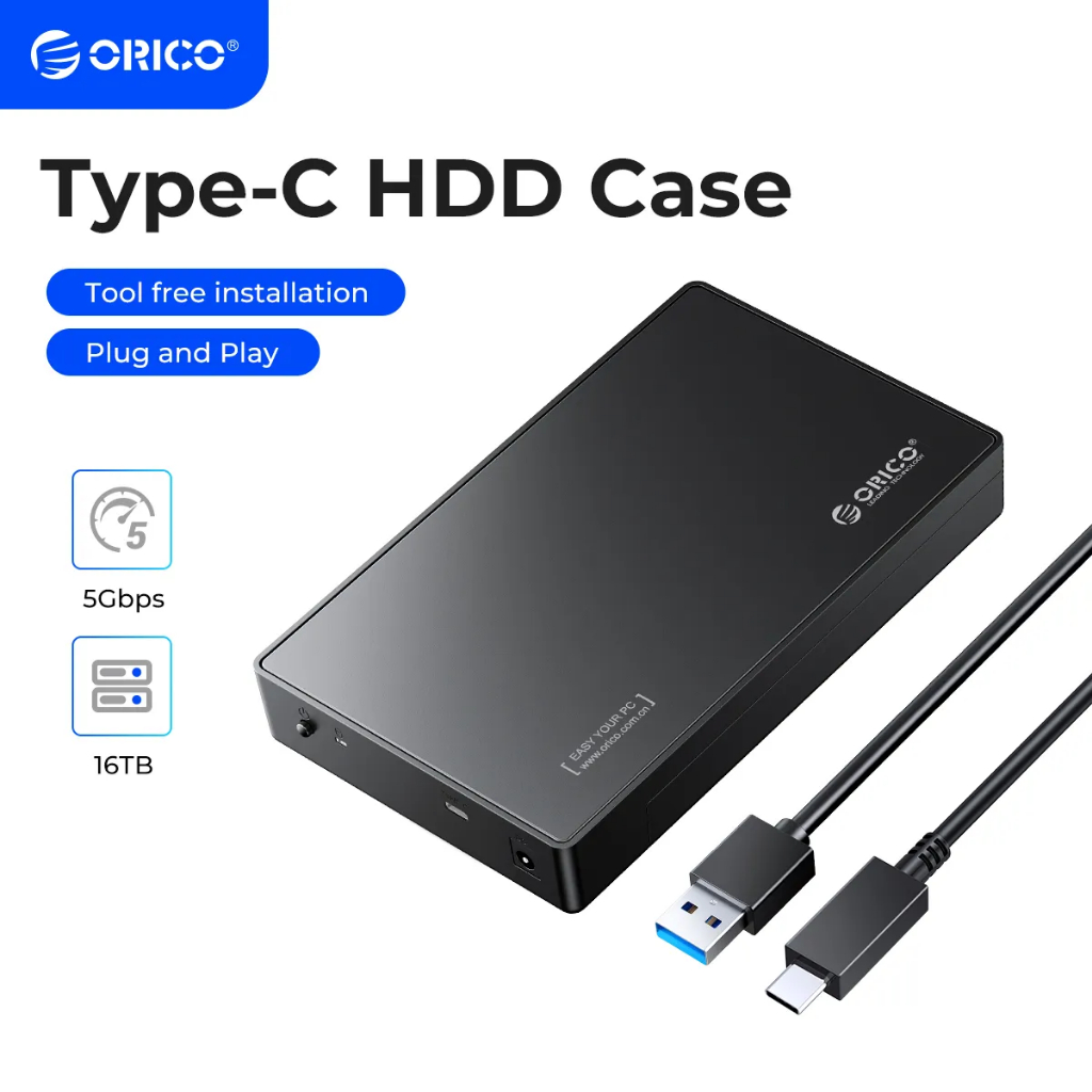 ORICO HDD Enclosure 3.5 inch SATA External Hard Drive Enclosure USB 3.0 ...