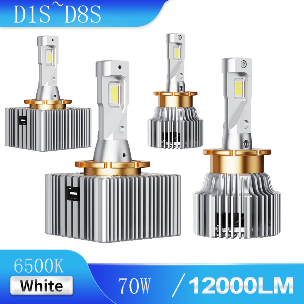 Car LED Headlight D1S D2S D3S D4S Car Light Bulb 12000LM 6500K 70W Canbus Plug & Play Matches ...