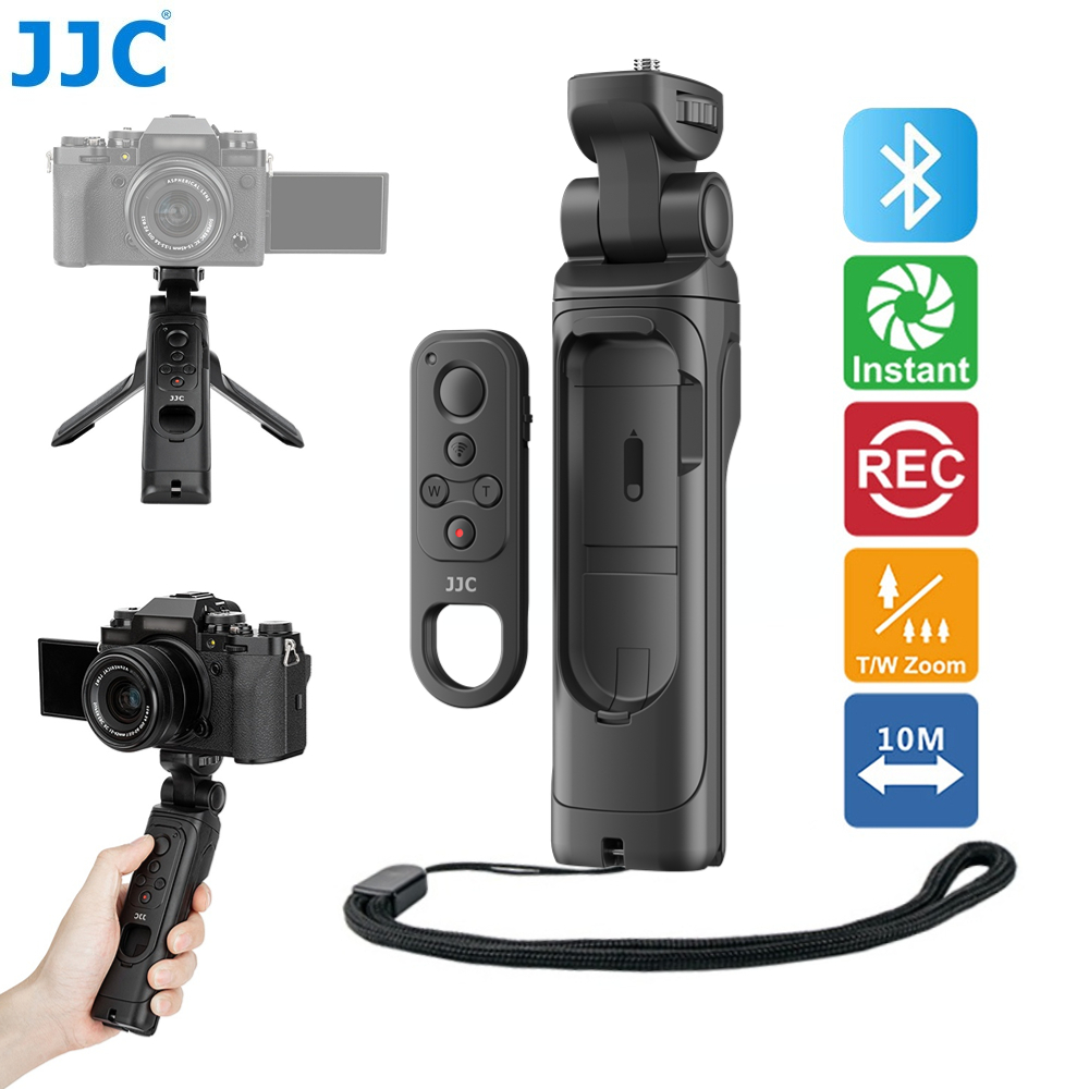 JJC TP-F1 Bluetooth Remote Shutter Mini Tripod Grip TG-BT1 Vlogging Wireless Shooting Handle for ...