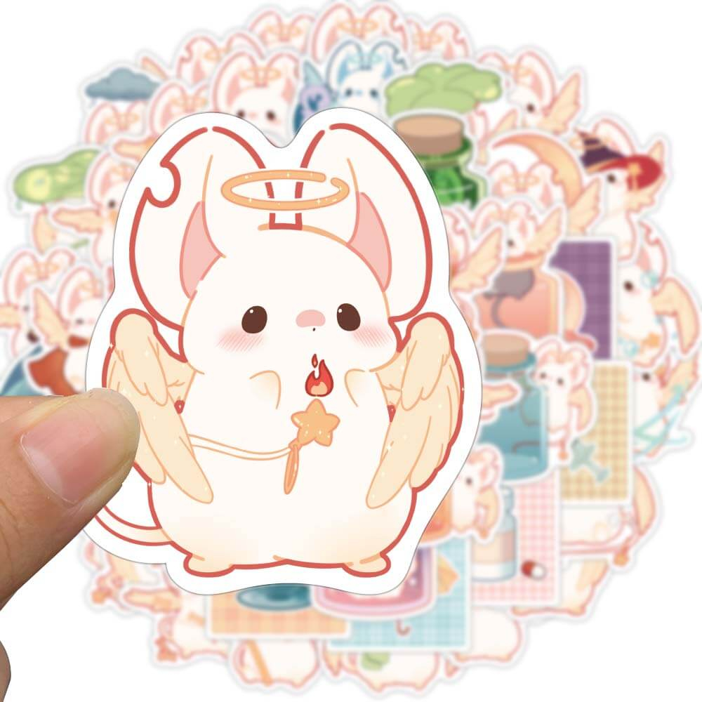 50PCS Cute Rat Stickers Cartoon Animal for Stationery Notebook Water ...
