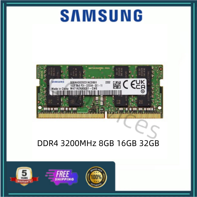 Samsung RAM DDR4 3200MHz 8GB 16GB 32GB SODIMM Laptop Memory | Shopee ...